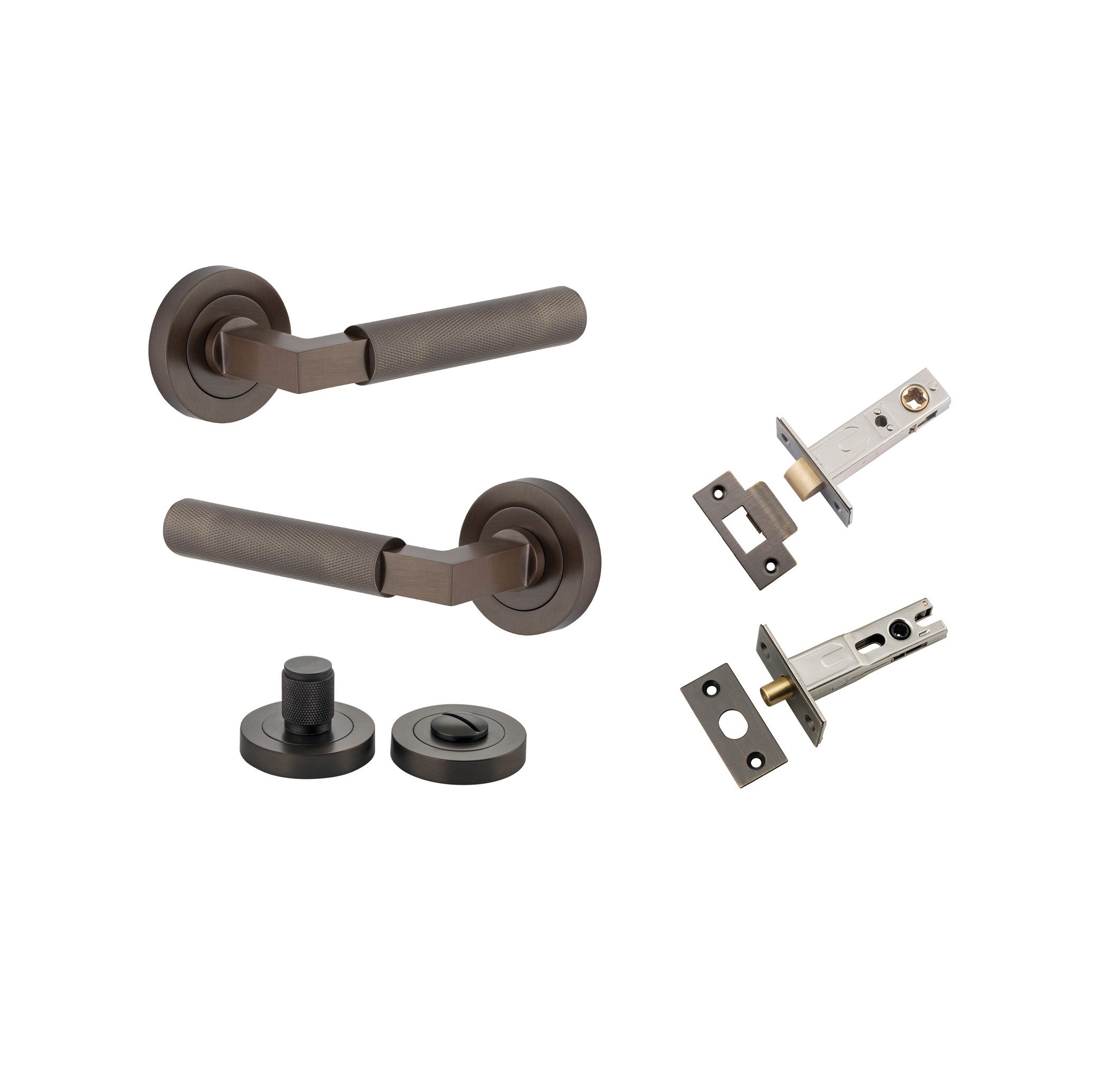 Brunswick Lever on Round Rose Privacy Kit