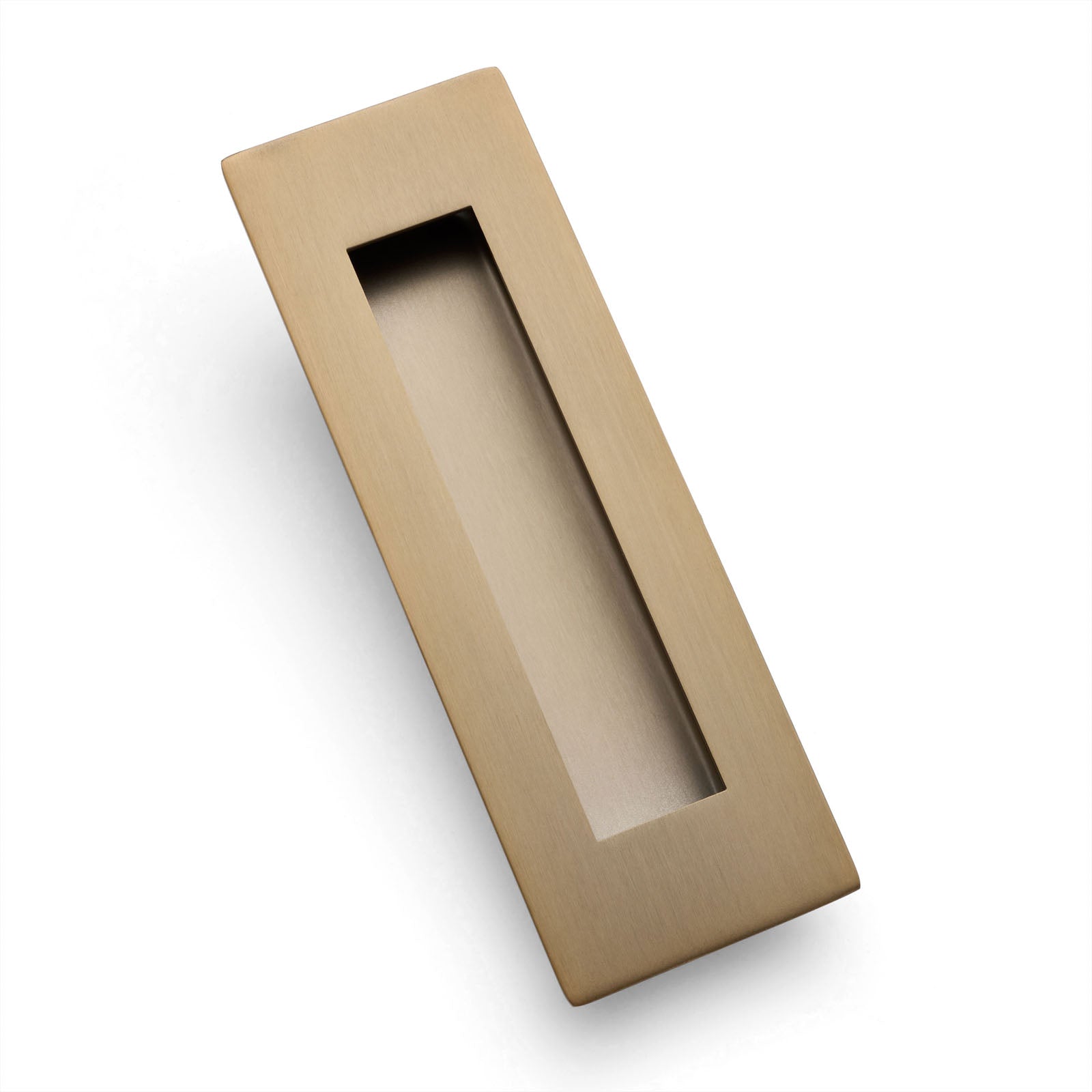 Aged Brass Sliding Door Flush Pull 150mm x 50mm | Manovella | Handles Plus